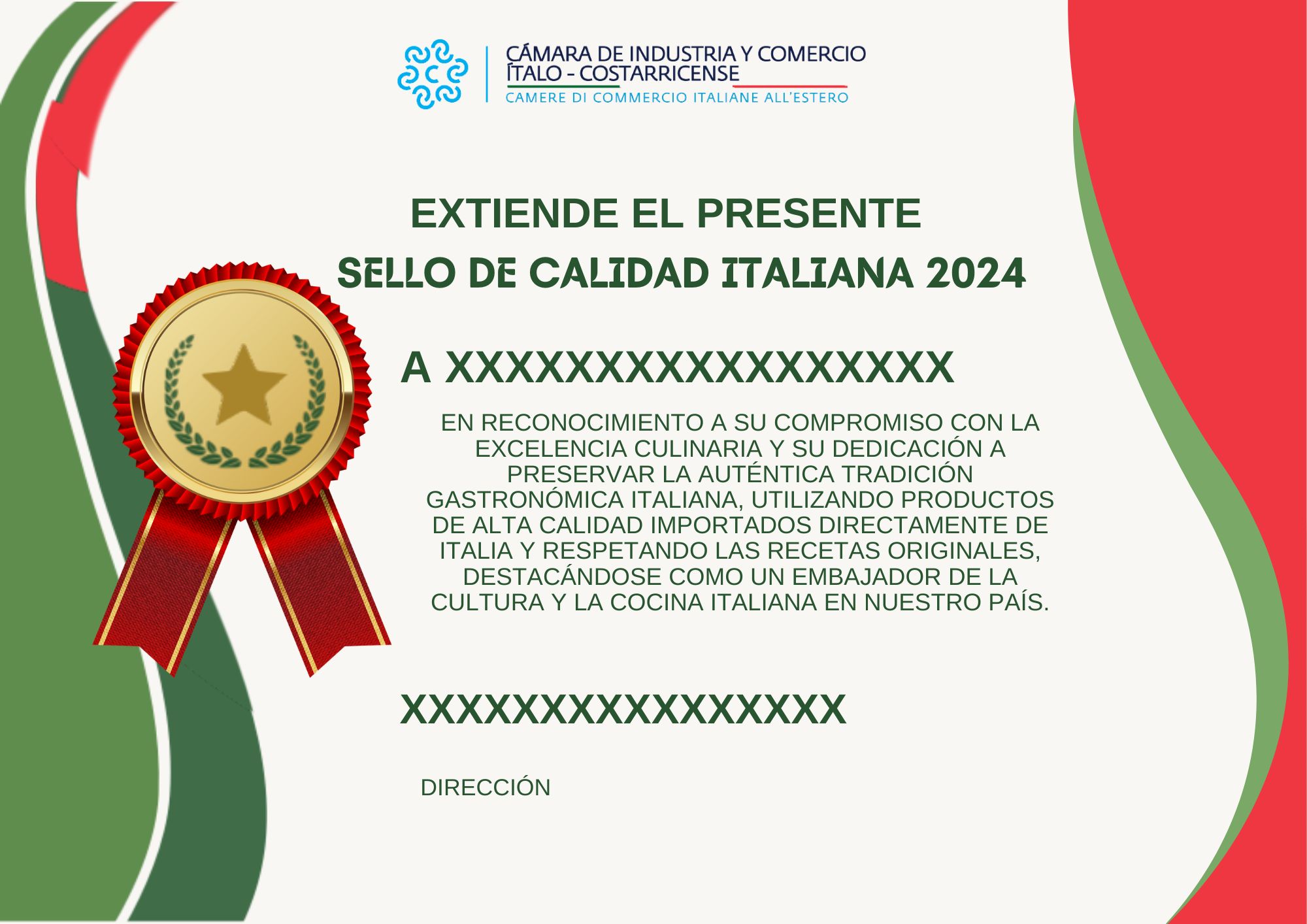 Certificado "Sello Calidad Italiana"